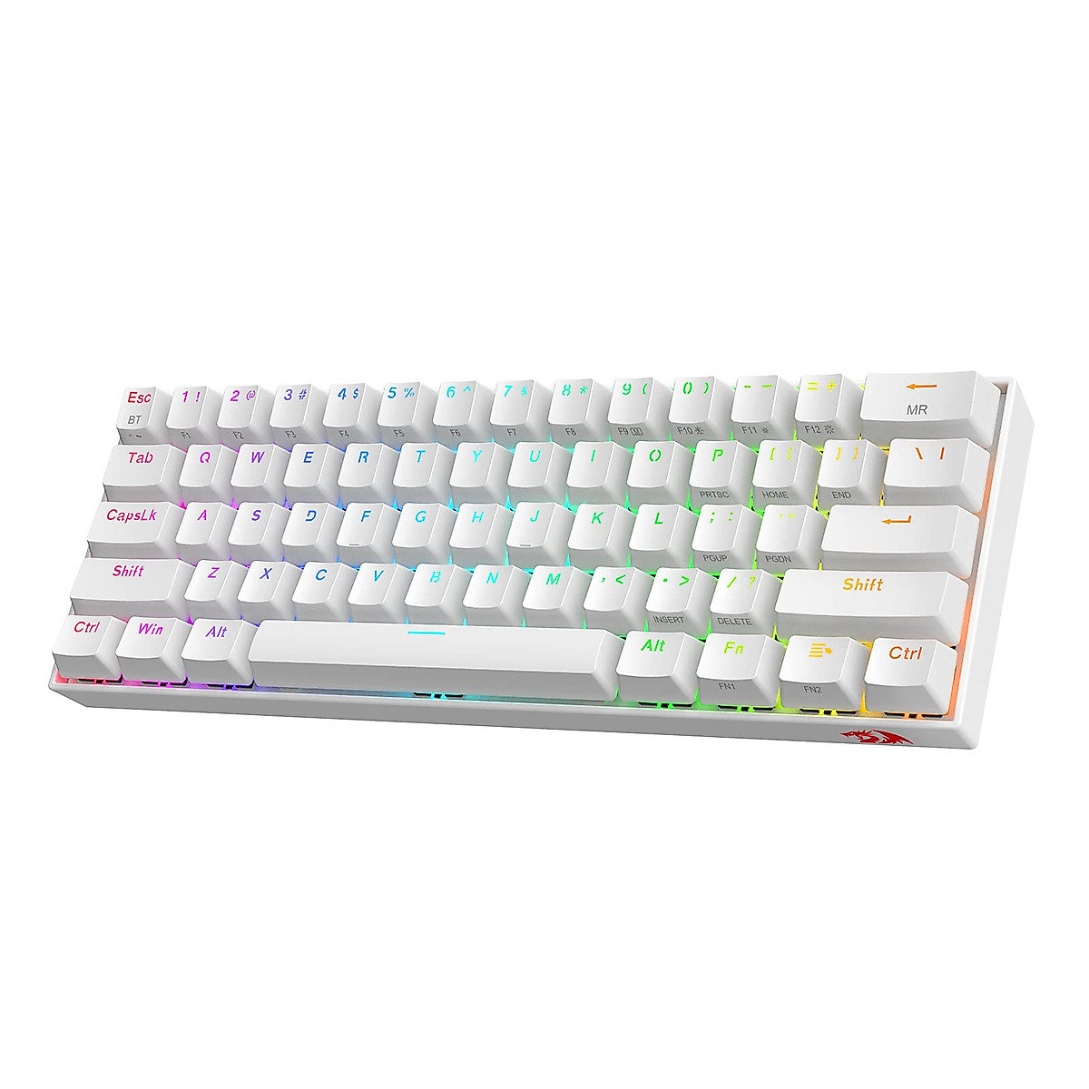 Redragon K530 Pro Draconic 60% Wireless RGB Mechanical Keyboard, BT/2.4Ghz/Wired 3-Mode 61 Keys Compact Gaming Keyboard w/Hot-Swap Socket, Free-Mod Plate Mounted PCB & Tactile Brown Switch