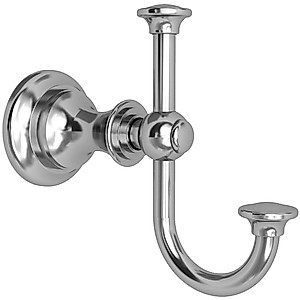 Newport Brass 35-13 Double Robe Hook from the Sutton Collection, Polished Chrome