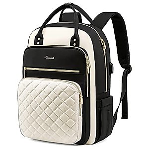 LOVEVOOK Laptop Backpack for Women, Water Resistant Travel Work Backpacks Purse Stylish College Business Teacher Nurse Computer Bag with USB Charging Port, Fits 15.6" Laptop