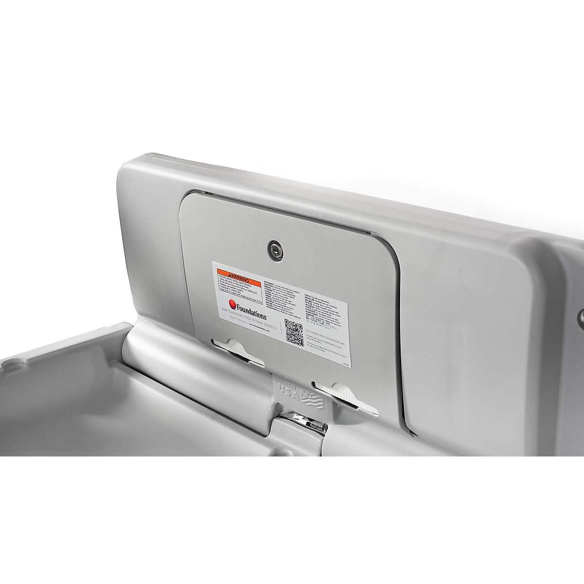 Foundations Ultra 200-EH Horizontal Wall-Mounted Baby Changing Station for Commercial Restrooms, High Density Polyethylene, Includes Safety Straps, Meets All Safety Standards, Made in The USA (Gray)