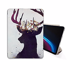Cute Flowers Deer Animal case Compatible with iPad Mini Air Pro 7.9 8.3 9.7 10.2 10.9 11 12.9 inch Pattern Cover New 2022 2021 Trifold Stand 3 4 5 6 7 8 9 Generation 335 (9.7" Air 1/2)