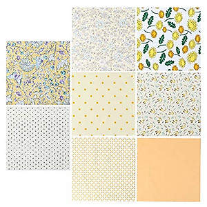 ARTIBETTER Embroidery Fabric Fall Flower Fabric Square Cotton Craft Fabric Bundle Patchwork 50X50cm Squares Quilting Sewing Patchwork DIY Artcraft Autumn Thanksgiving Day Supplies 8pcs Quilted Sheets