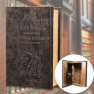 Barska Antique Book Lock Box with Key Lock, black