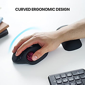 Perixx11568 Perimice-717 Wireless Trackball Mouse, Build-in 1.34 Inch Trackball with Pointing Feature, 5 Programmable Buttons, 2 DPI Level, Black