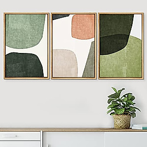 SIGNWIN Framed Canvas Print Wall Art Trio of Multicolored Transparent Ovals Abstract Shapes Illustrations Modern Art Multicolor Pastel for Living Room, Bedroom, Office - 24"x36"x3 Natural