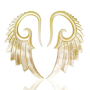 Pair of Organic Mother of Pearl Swan's Wing Taper (Sold by Pair)