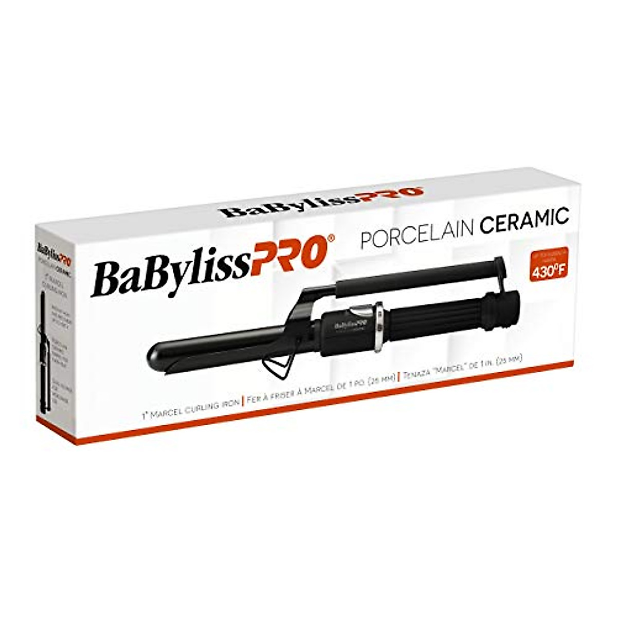BaBylissPRO BP100MUC Porcelain Ceramic Marcel Curling Iron, 1 Inch