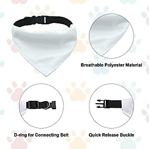 HACRAHO Dog Bandana with Adjustable Buckle, 2 PCS Pet Dog Sublimation Double-Sided Blank Dog Bandanas with D-Ring Adjustable Quick Release Buckle Dog Bandana for Small Dogs Cats, S