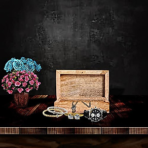 SUNDERSHALA Wooden Jewellery Box Hand Carvings Designs Keepsake Storage Premium Wooden Trinket Box (5 x 3 x 1.75 inches, Brown (Plain))