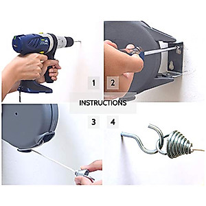 Retractable Clothesline - Portable Heavy Duty Indoor and Outdoor Washing Line - 40 Feet PVC Retracting Clothes Line with Wall Mount Hang The Wet Dry Clothing Laundry - Easy Installation (Grey)