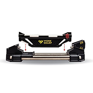 Work Sharp Guided Sharpening System, Diamond and Ceramic Dry Stone Knife Sharpener for axes, garden tools, knives, without water or oil Black