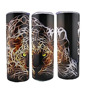 Alpha Custom Printing Neon Leopard 20oz Tumbler With Straw