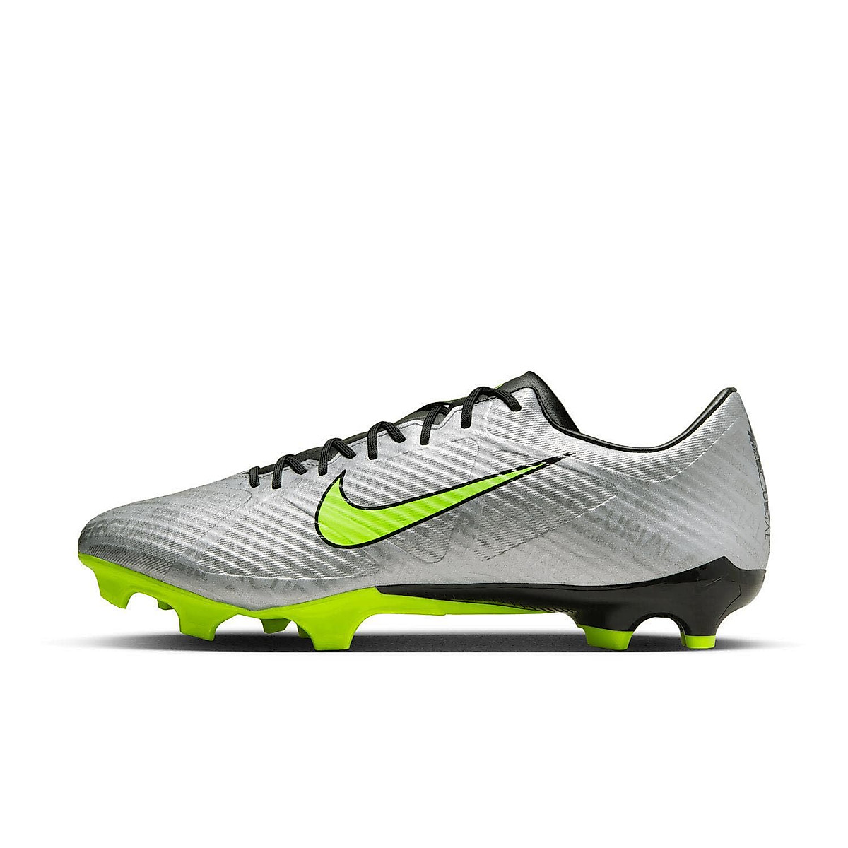 Nike Zoom Vapor 15 Academy XXV FG/MG FB8399 Mens Football Boots (UK 10 US 11 EU 45, Metallic Silver Volt Black 060)
