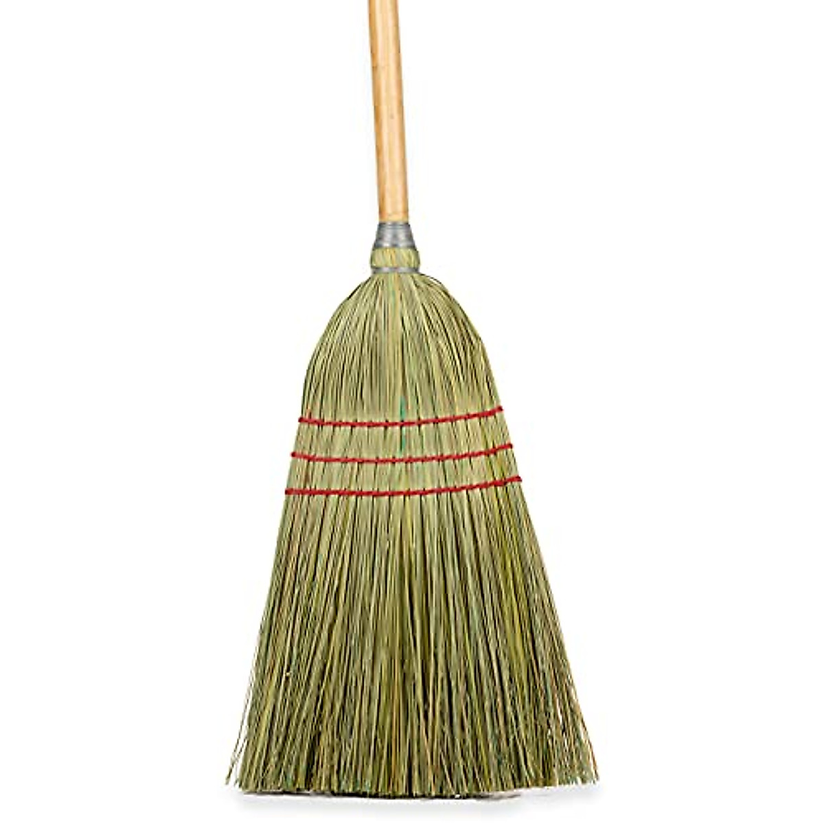 Carlisle FoodService Products 4134967 Corn Blend Warehouse Broom Straw with Wood Handle, 10" Bristle Trim, 55" Length, Natural (Case of 12)