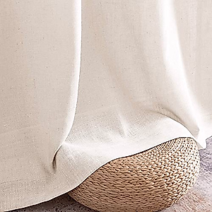 jinchan Linen Beige Curtains 108 Inches Extra Long for Living Room Farmhouse Rod Pocket Back Tab Light Filtering Window Drapes 2 Panels for Bedroom Patio Door 50x108 Crude 2 Panels