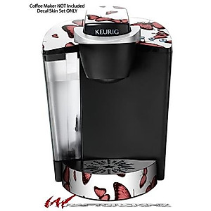 WraptorSkinz Decal Style Vinyl Skin compatible with Keurig K40 Elite Coffee Makers Butterflies Pink (COFFEE MAKER NOT INCLUDED)