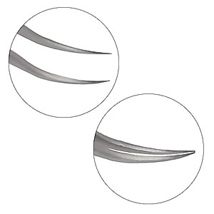 Individual C-Shaped Tip Lashes Tweezer - FEITA Professional Stainless Steel Curved Tweezers Precision for 3D Volume Eyelashes Extensions (1 Pc)