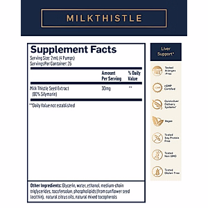 Quicksilver Scientific Nanoemulsified Milk Thistle - Silymarin Liquid with Liposome Delivery System - Immune, Detox + Liver Cleanse Support (1.7oz / 50ml)