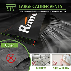 Rimwig Patio Chair Covers 2 Pack Waterproof, Black Outdoor Furniture Covers, Heavy Duty Wicker Garden Chair Cover 32" W x 37" D x 36" H