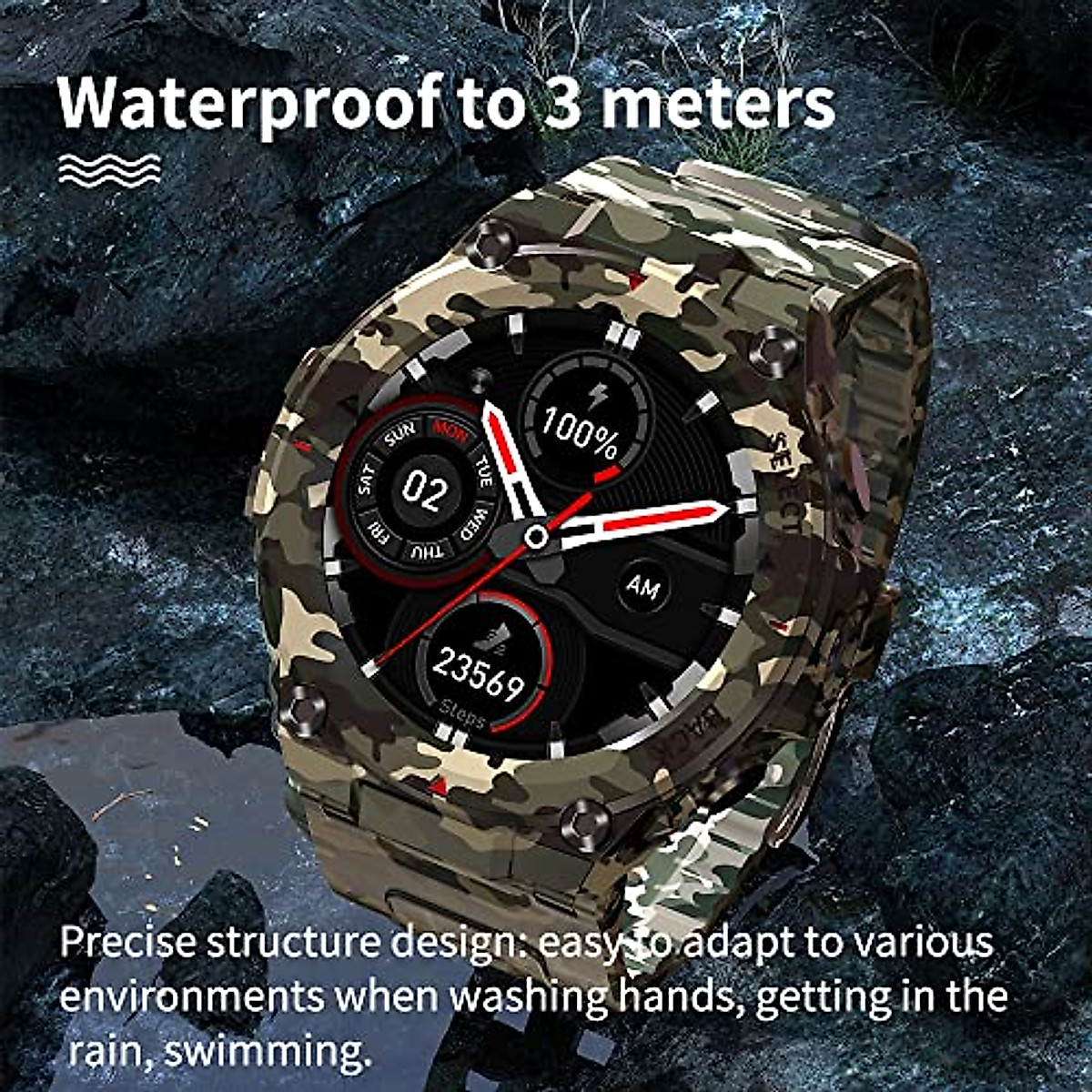 JZ&TS LOKMAT Sky Smart Watch SOS Emergency Calls Fitness Tracker Waterproof Sports Smartwatches Bluetooth Watch Men Women for iOS Android (White)