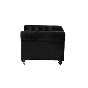 American Home Classic Claire 15" 1 Seat Velvet Upholstered Sofa in Black