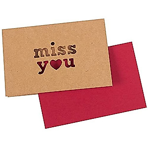 Romantic Die Cut Greeting Cards with Envelopes for Valentine's, Anniversaries (4 x 6 In, 12 Pack)