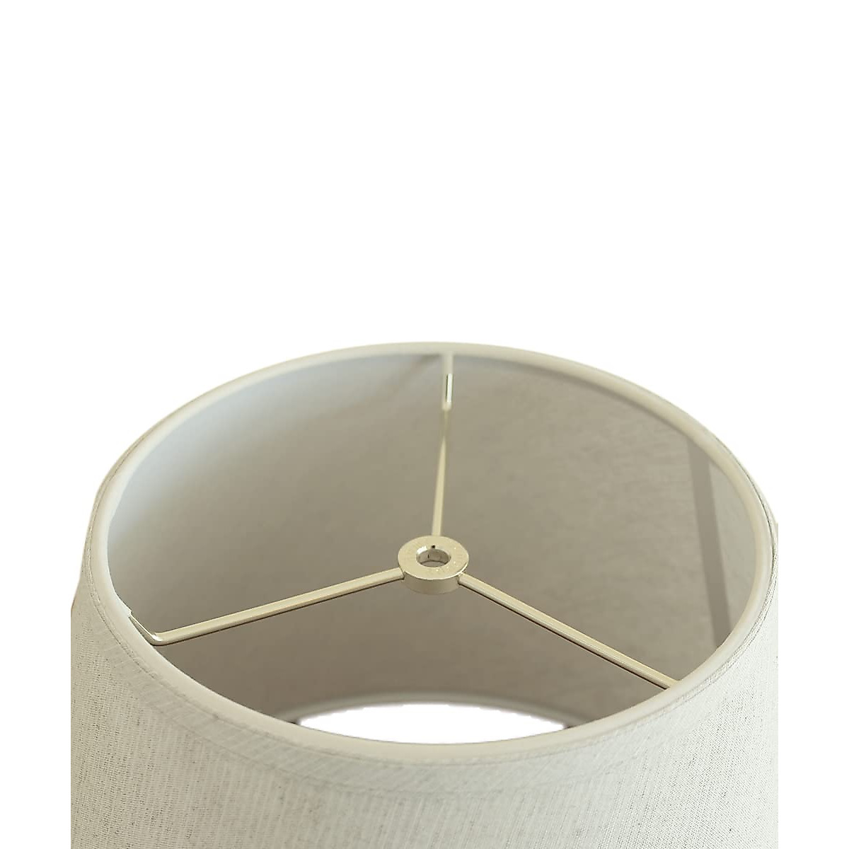 9x16x12 Empire Hardback Lampshade Textured Oatmeal Linen with Brass Spider fitter - Perfect for table and floor lamps - Large, Off-White