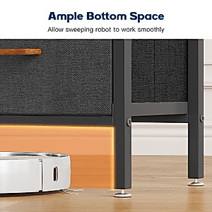 AODK Dresser with Charging Station, 52 Inches Tall Dresser for Bedroom with 9 Storage Drawers, Large Fabric Dressers for Hallway, Dark Grey