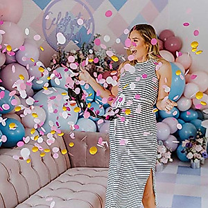 VCOSTORE Tissue Paper Confetti Circles - Round Confetti Dots，Large Table Confetti for Wedding Birthday Party Decoration and Gift Box decoration, 5000 pieces -Pink & Gold Mix Confetti,