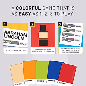 Pantone: The Game - Simple-to-Play Competitive Party Game - Ages 8 and Up - Create Pop Culture Characters Using Only Color Swatches and Your Own Creativity!