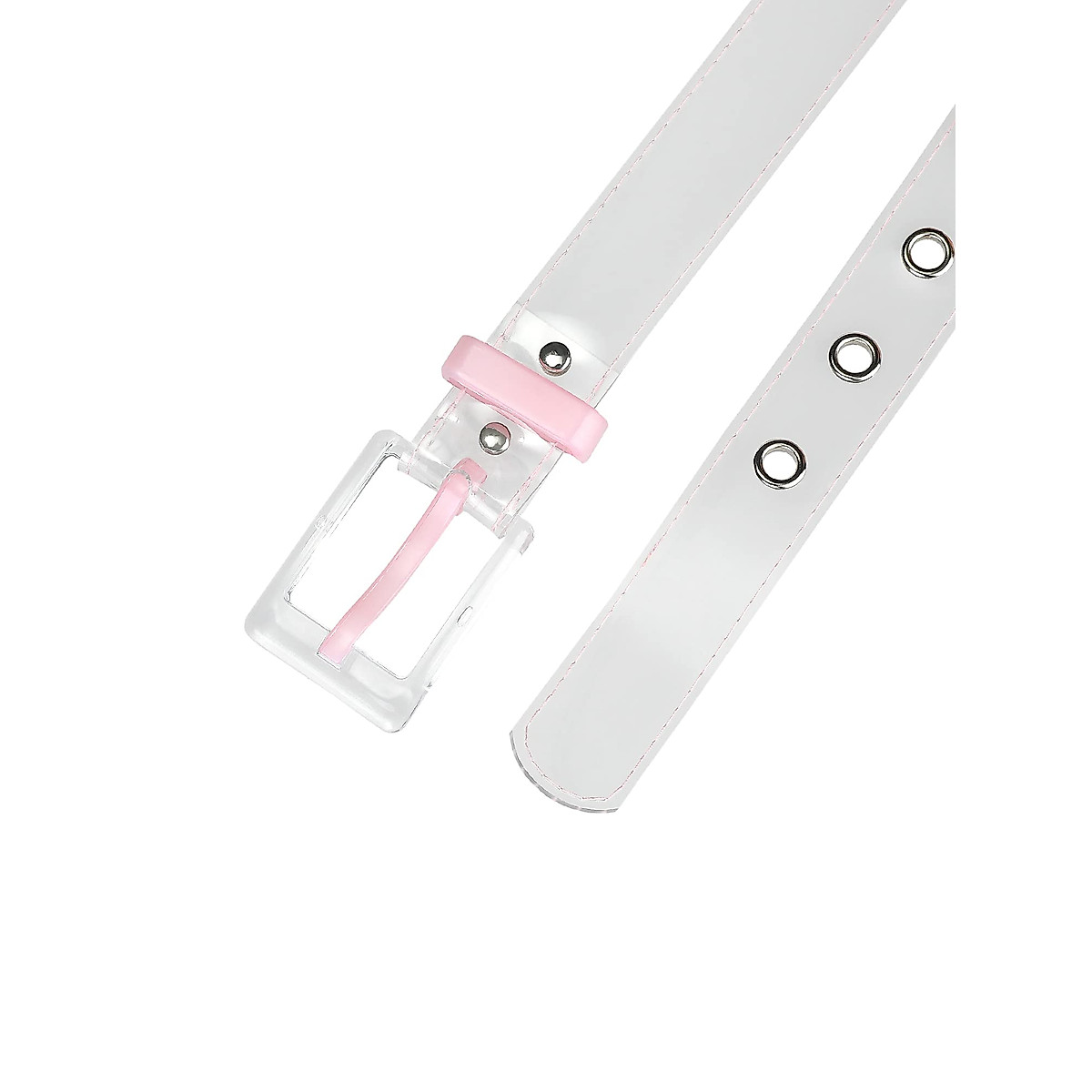 Allegra K Womens Grommet Clear Waist Belt Plus Size Plastic Waist Belts for Jeans Dresses 66-96cm/25.98-37.80" Pink