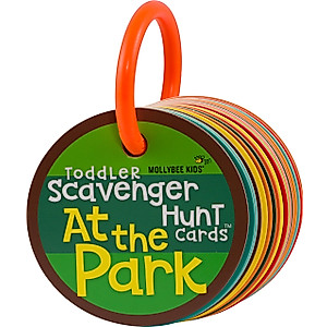 MOLLYBEE KIDS Toddler Outdoor Scavenger Hunt Cards at The Park, Toddler Games, Gifts for Ages 2, 3