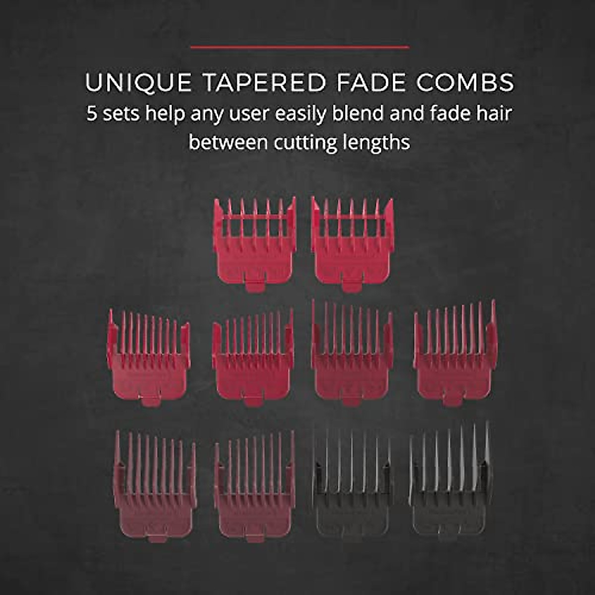 Remington® Easy Fade Haircut Kit, Hair Clippers for Men, Tapered and Standard Fixed Combs, Travel Case Included, Black