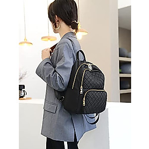 Small Backpack for Women with Adjustable Padded Shoulder Strap，Mini Backpack for Women Nylon Women Backpack Purse Casual Lightweight Bookbag Daypack