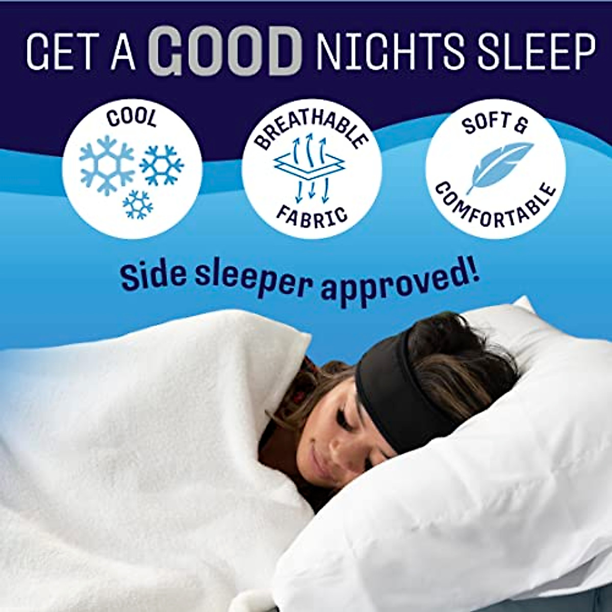 CozyPhones Sleep Headphones - Over Ear Headphones from Ultra Thin Cool Mesh Wired for Side Sleepers, Meditation, Running, Laptop, and Phone - Black