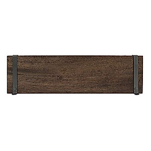Spectrum Diversified Vintage Living Mount 5-Hook Wood Coat Rack for Entry Ways and Mud Rooms, Durable Wall Shelf, Industrial Gray