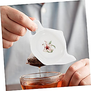KICHOUSE 2pcs Tea Bag Saucer Ring Tray for Jewelry Keychain Holder Condiment Holder Tea Bag Holder for Cup Tea Bag Storage Tray Appetizer Plates Small Teabag Coasters Tea Coasters Container