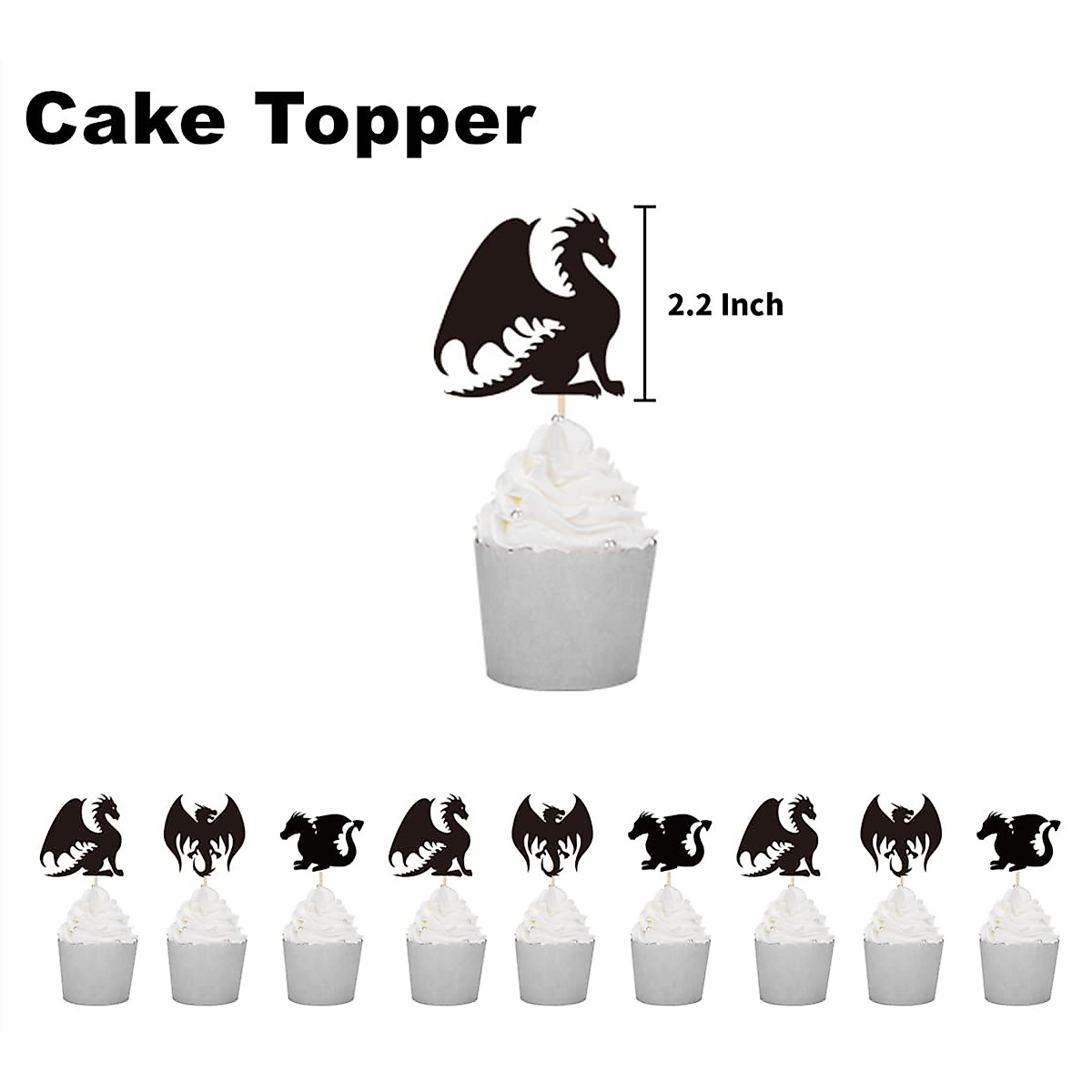 Dragon Birthday Party Decorations Dungeons and Dragons Theme Fantasy Party Supplies Including Dragon Cake Decoration and Toppers, Dragon Balloon Garland and Birthday Banner