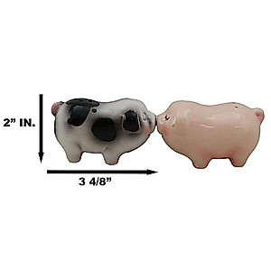 Ebros Gift Ceramic Star Crossed Lovers Chubby Country Farm Bacon Porky Pig Couple Kissing Salt And Pepper Shakers Set Valentines Pigs Piglets Figurines Party Kitchen Tabletop Collectible Accents