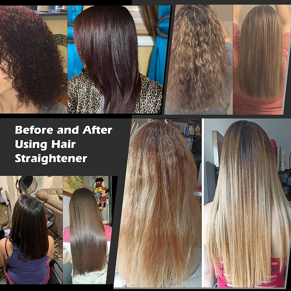 MKBOO Hair Straightener with Steam, Salon Professional Nano Titanium Ceramic Steam Flat Iron with Removable Comb+Digital LCD+5 Level Adjustable Temperature+Auto Temperature Lock Black