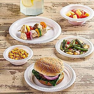 PLASTICPRO 100 PCS White Plastic Bowls 5 oz Premium Quality Light Weight Dishes Disposable Small Plastic Bowls for Dessert Appetizers Soups for Parties Weddings