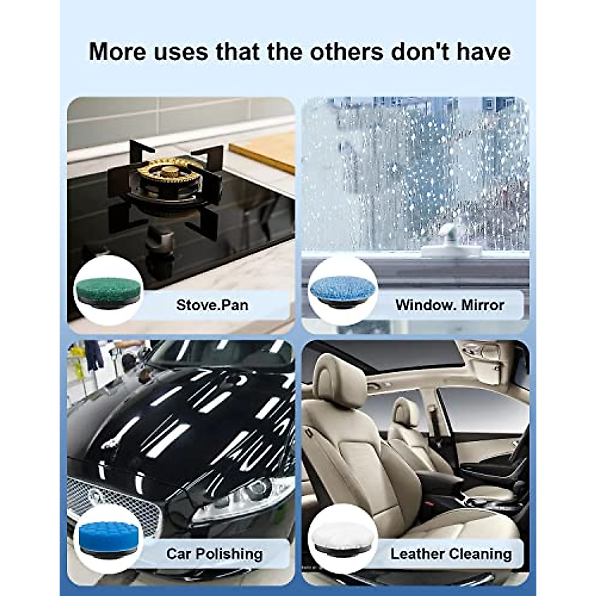 Electric Spin Scrubber, Leebein 2023 Cordless Cleaning Brush with 8 Replaceable Brush Heads & Adjustable Extension Handle & 3 Rotating Speeds, Power Cleaning Brush for Bathroom/Tub/Floor/Tile/Car