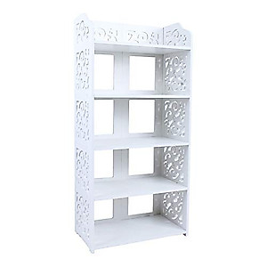 ZUQIEE Shoe Rack 5-Tier Wood Storage Stand Free Standing Shoe Organiser Shelf, White, 15.7 X 9.1 X 35.4inch Shoe Rack