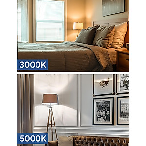 Nouscan Adjustable Light Bulb, 100W Equivalent, 5CCT A19 LED Light Bulb, E26 Base, 2700K 3000K 4000K 5000K 6000K, 1200LM, 13W E26 Medium Base Standard Light Bulb for Bedroom, Living Room, 4 Pack