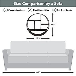 FirsTime & Co. Dark Silver Brody Wall Shelf, Round 3 Tier Wall Mounted Floating Shelf for Bathroom, Bedroom, Living Room Decor, Metal, Industrial, 27.5 inches
