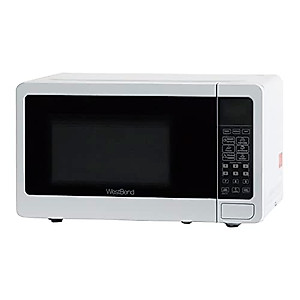 West Bend WBMW71W Microwave Oven 700-Watts Compact with 6 Pre Cooking Settings, Speed Defrost, Electronic Control Panel and Glass Turntable, White