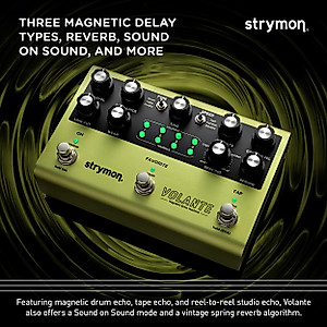 Strymon Volante Magnetic Echo Machine Delay Guitar Effects Pedal for Electric and Acoustic Guitar, Synths, Vocals and Keyboards