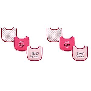 Luvable Friends Unisex Baby Cotton Drooler Bibs with Fiber Filling, Girl Aunt, One Size