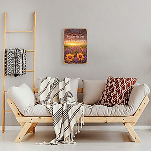 Because He Lives I Can Face Tomorrow Retro Look Tin 8X12 Inch Decoration Painting Sign for Home Kitchen Bathroom Farm Garden Garage Inspirational Quotes Wall Decor