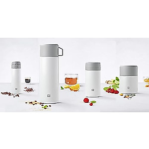 ZWILLING Thermo Travel Bottle, 15.2 oz, Silver-White